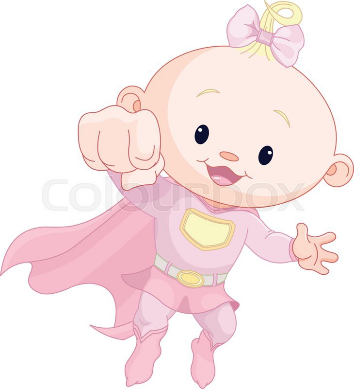 Illustration of very cute super baby ... | Stock vector | Colourbox