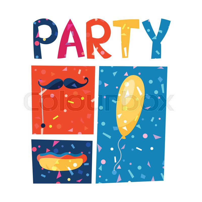 Celebration festive party poster with ... | Stock vector | Colourbox