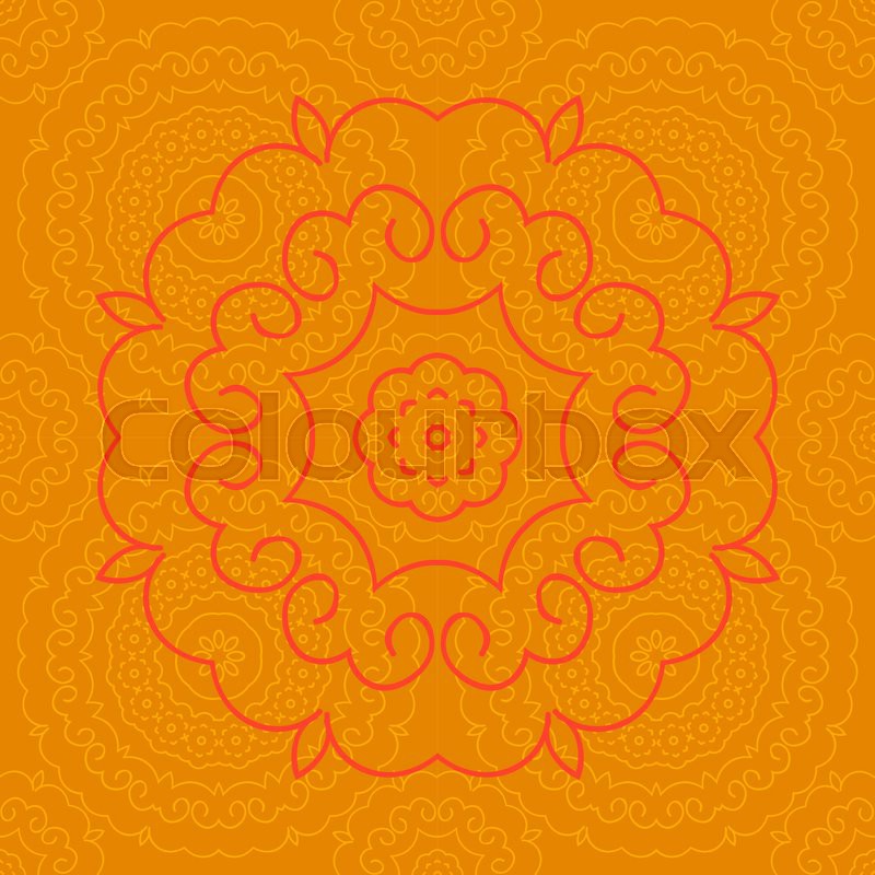 Seamless vector indian orange pattern | Stock vector | Colourbox