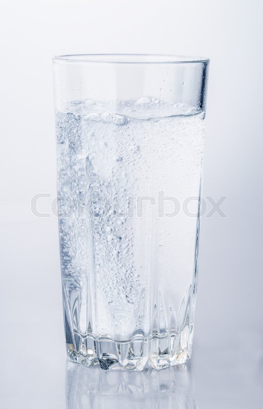Glass of mineral water bubbles Isolated ... | Stock image | Colourbox
