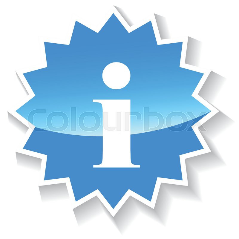 Info web blue icon on a white ... | Stock vector | Colourbox