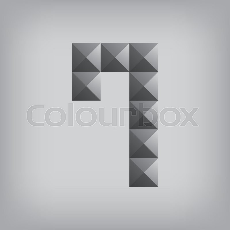 7 number seven alphabet geometric icon ... | Stock vector | Colourbox