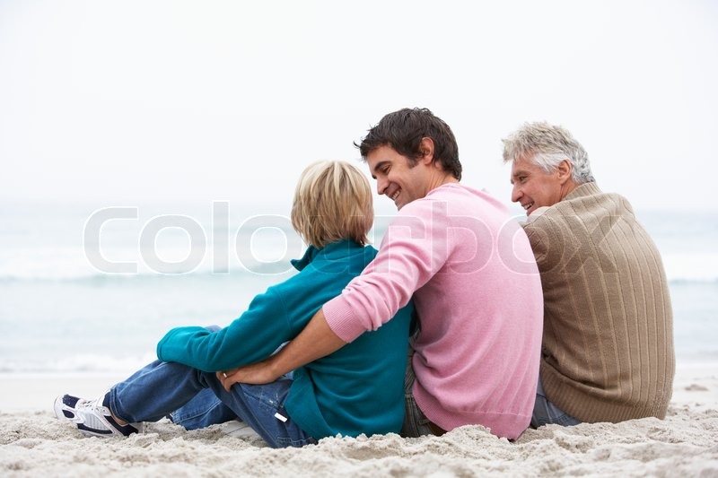 Grandfather, Father And Grandson ... | Stock image | Colourbox