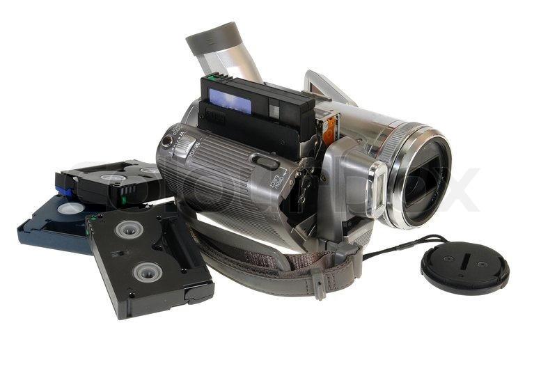 Video camera isolated on white ... | Stock image | Colourbox