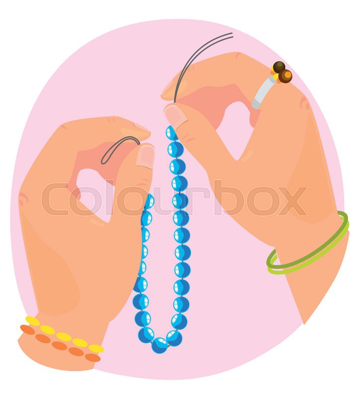 Vector of hand are making bead ... | Stock vector | Colourbox