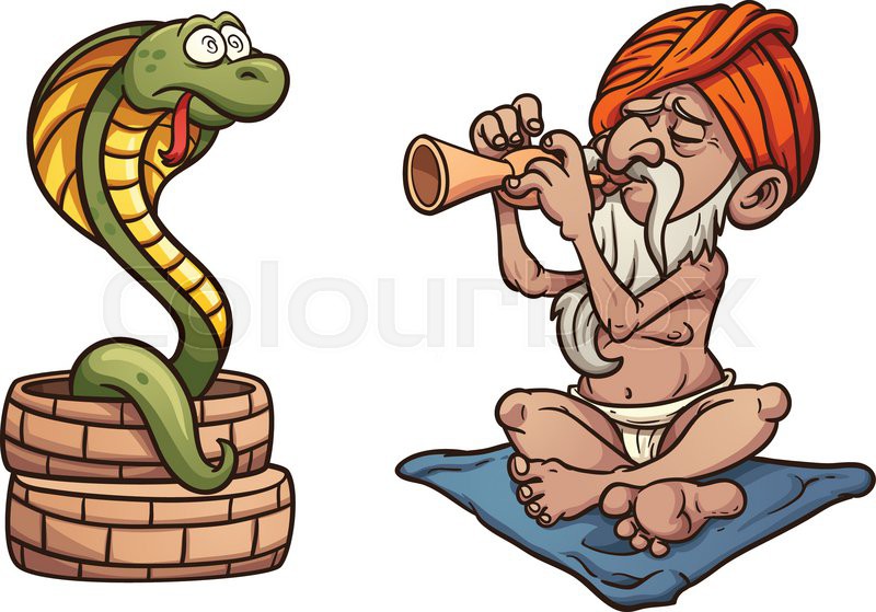 Cartoon snake charmer. Vector clip art ... | Stock vector | Colourbox