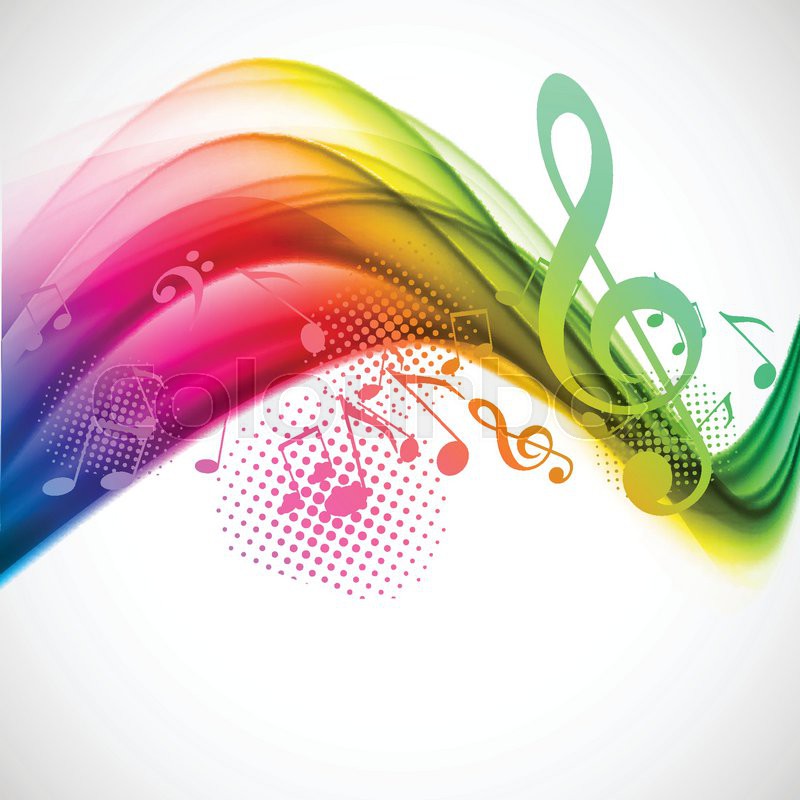 Colorful wavy music background with ... | Stock vector | Colourbox