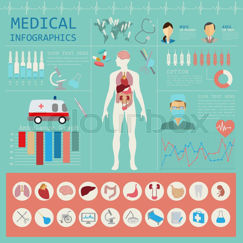 Medical and healthcare infographic, ... | Stock vector | Colourbox