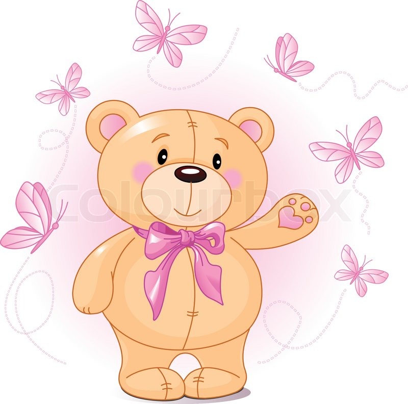 Very cute Teddy Bear waiving hello | Stock vector | Colourbox