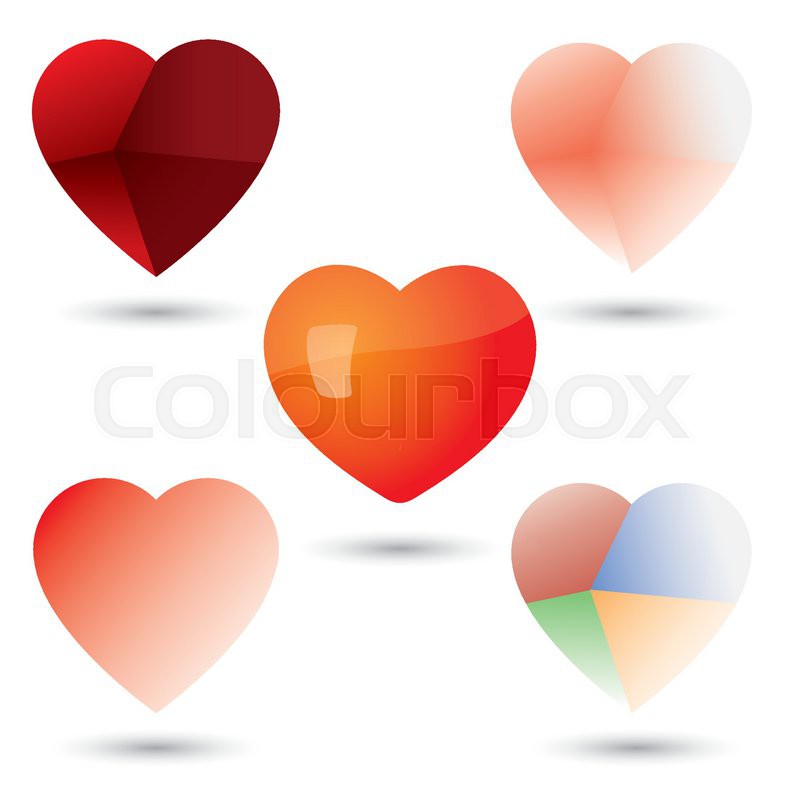 Abstract unique heart vector icons ... | Stock vector | Colourbox