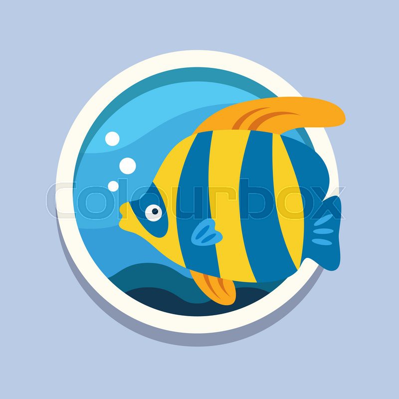 Fish, diving, underwater world. ... | Stock vector | Colourbox