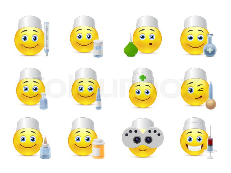 Cute smiley doctor yellow with ... | Stock vector | Colourbox