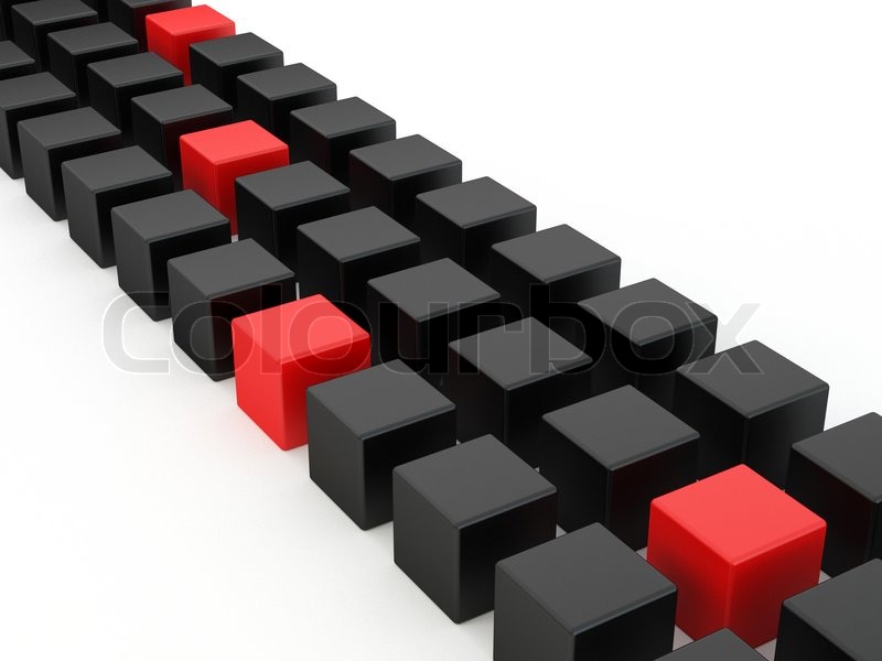 Row of cubes. 3d | Stock image | Colourbox