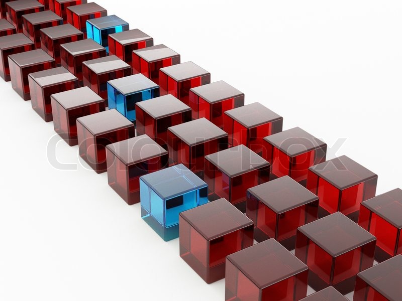Row of cubes. 3d | Stock image | Colourbox
