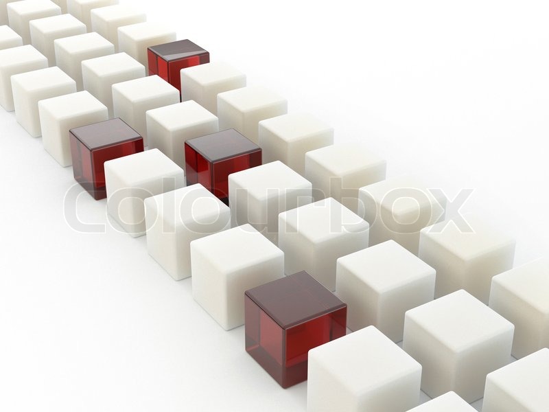 Row of cubes. 3d | Stock image | Colourbox