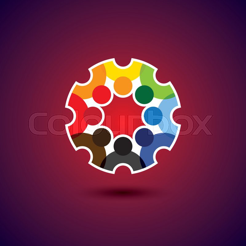 Colorful design of a team of people or ... | Stock vector | Colourbox