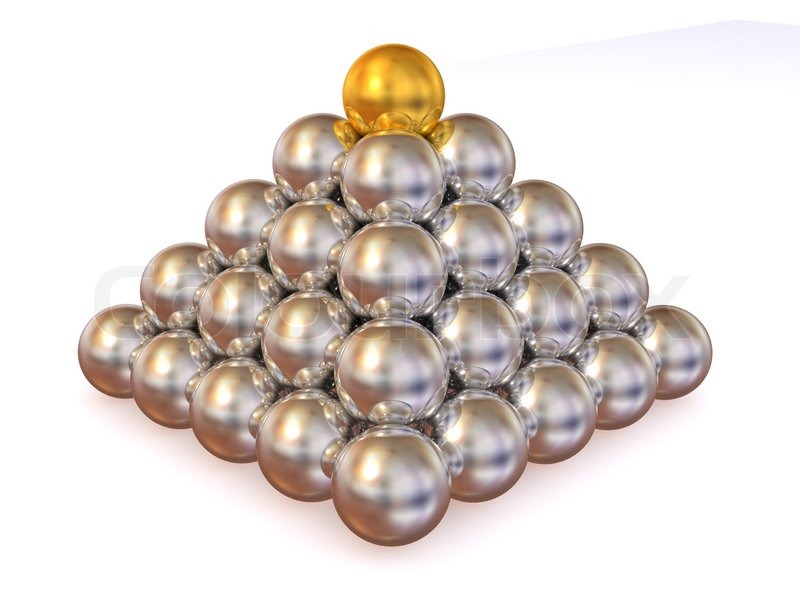 Pyramid from spheres. 3d | Stock image | Colourbox