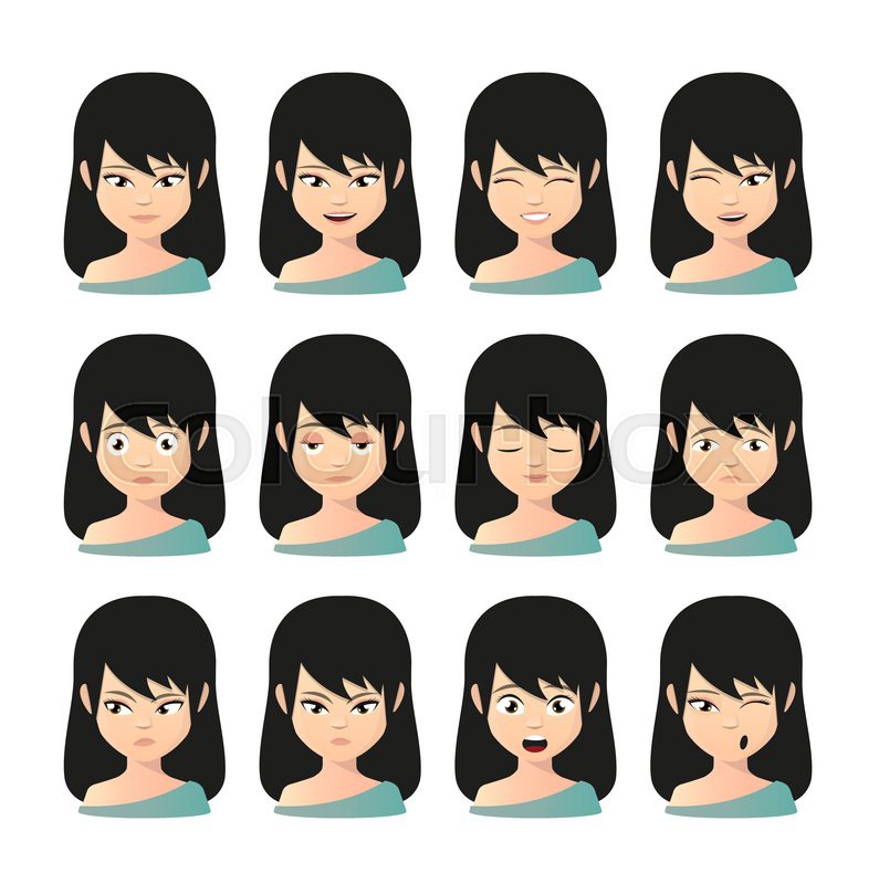 Illustration of a female asian avatar ... | Stock vector | Colourbox