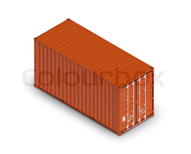 Red metal freight shipping container ... | Stock image | Colourbox