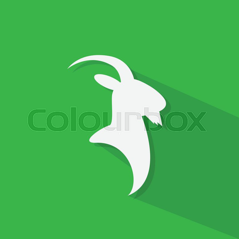 Goat logo symbol flat icon vector illustration | Stock Vector | Colourbox