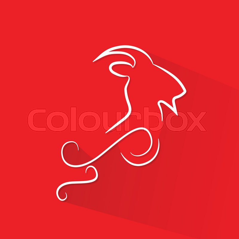 Goat logo symbol flat icon vector ... | Stock vector | Colourbox
