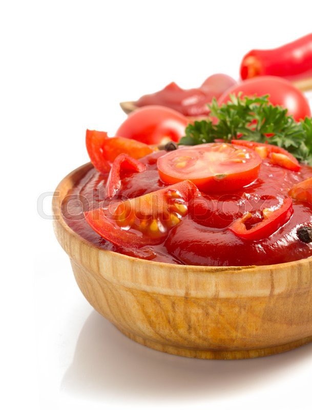 Tomato sauce isolated on white ... | Stock image | Colourbox