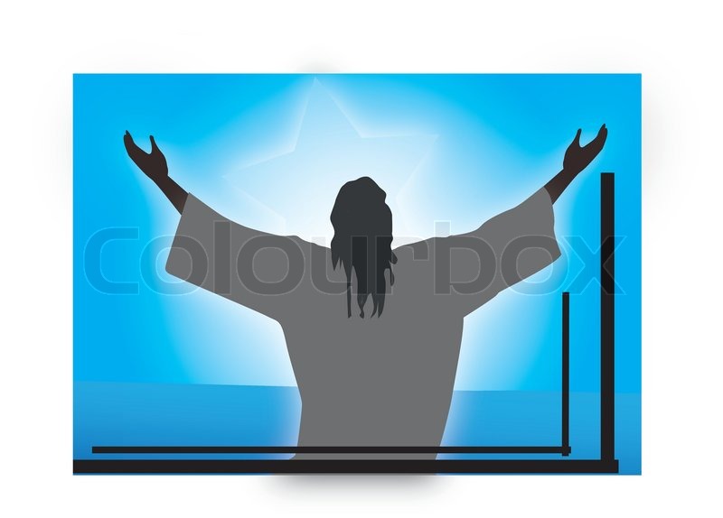 Jesus in shining light | Stock vector | Colourbox