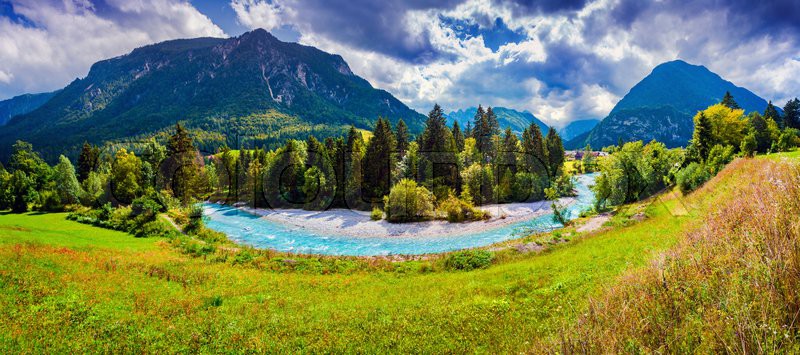 Panorama of the Triglav mountain range, ... | Stock image | Colourbox