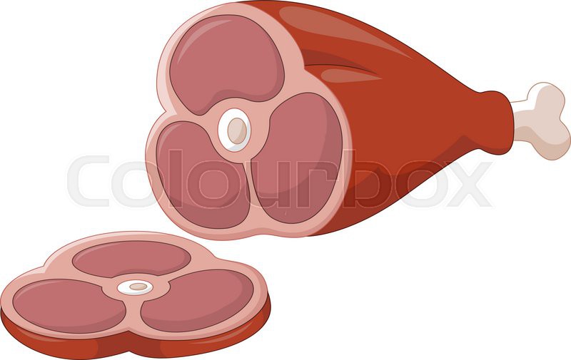 Vector illustration of Cartoon ham | Stock vector | Colourbox