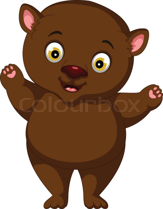 Vector illustration of fat brown bear ... | Stock vector | Colourbox