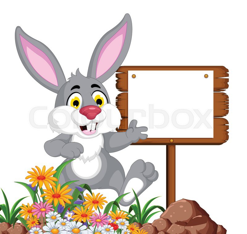Vector illustration of funny rabbit ... | Stock vector | Colourbox