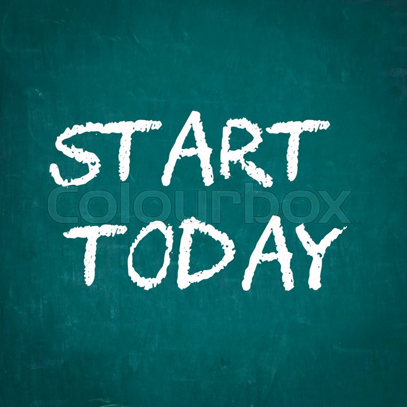 START TODAY written on chalkboard | Stock image | Colourbox