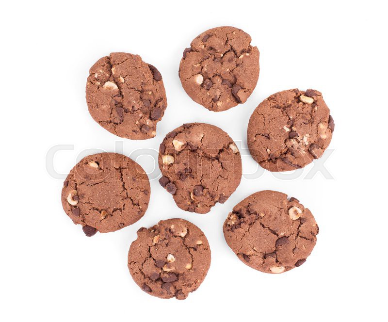 Set round wholewheat biscuits with ... | Stock image | Colourbox