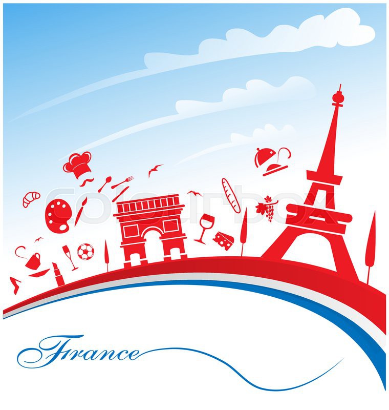 France holiday background with symbol ... | Stock vector | Colourbox