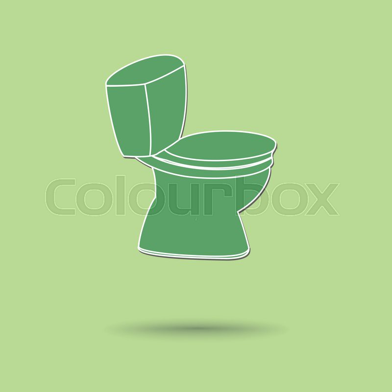Vector illustration of Flush toilet ... | Stock vector | Colourbox