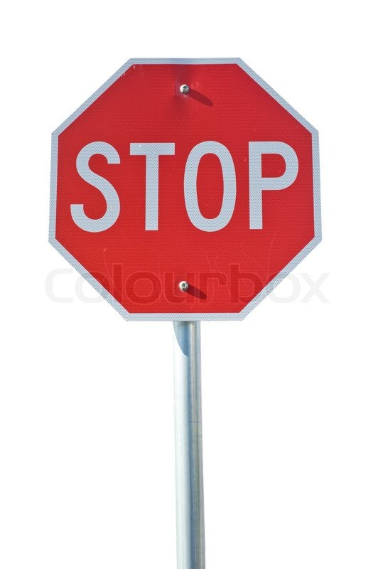 Einzelnes Bild des Stop-Schild mit ... | Stock Bild | Colourbox