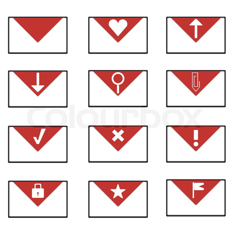 Color Mail Set. Vector Illustration | Stock vector | Colourbox