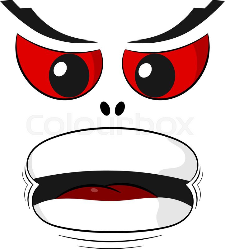Cartoon expression of anger. Vector ... | Stock vector | Colourbox