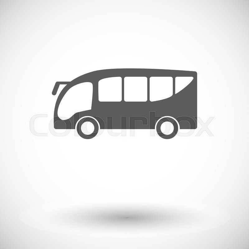 Bus. Single flat icon on white ... | Stock vector | Colourbox
