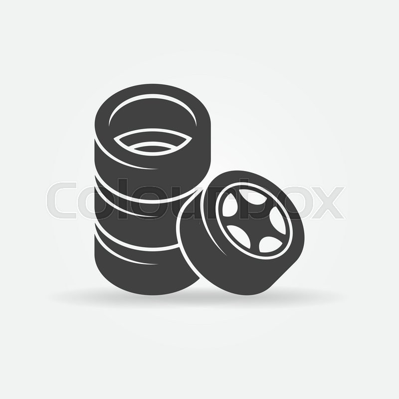 Tire icon - vector stack of four ... | Stock vector | Colourbox