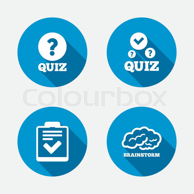 Quiz icons. Human brain think. ... | Stock vector | Colourbox