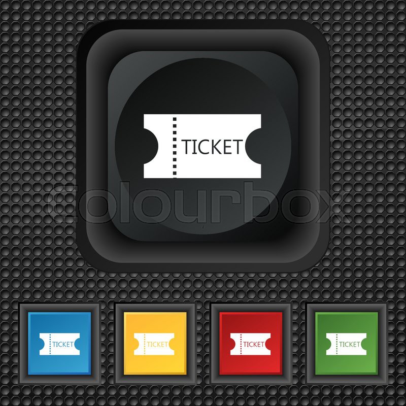 Ticket icon sign. symbol Squared ... | Stock vector | Colourbox