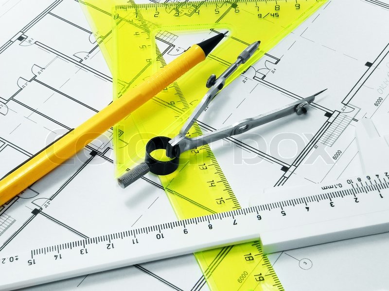 Ruler tool set for geometry | Stock image | Colourbox