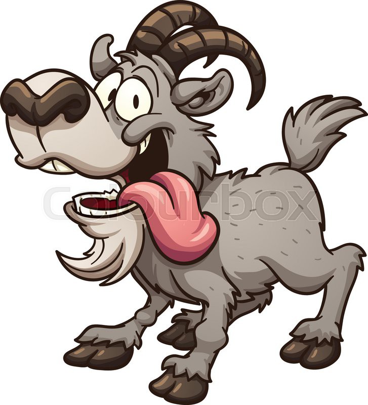 Crazy cartoon goat. Vector clip art ... | Stock Vector | Colourbox