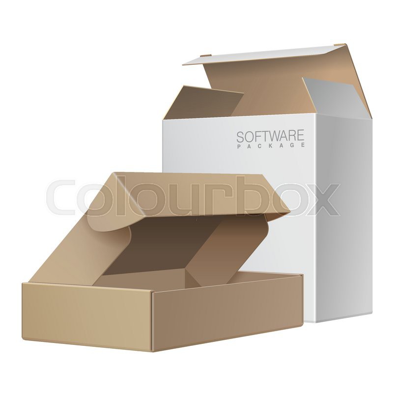 Two Package Box Opened. For Software, ... | Stock vector | Colourbox