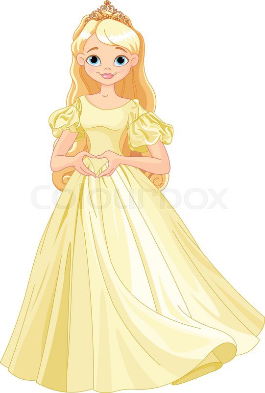 Princess makes heart shape with her ... | Stock vector | Colourbox