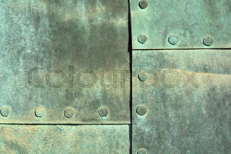 Close up of weathered copper sheet at a ... | Stock image | Colourbox