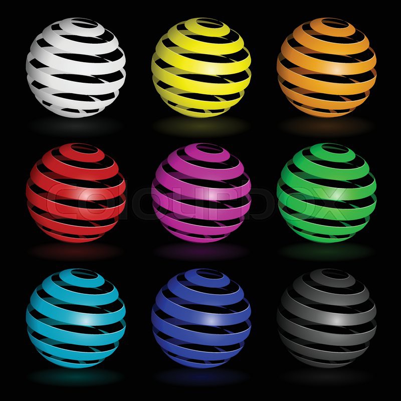 Colorful glossy spheres isolated. ... | Stock vector | Colourbox