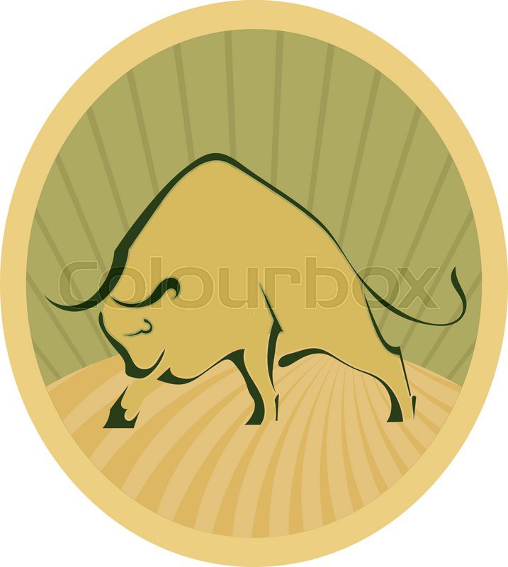 Bull yellow design element. Label. ... | Stock vector | Colourbox