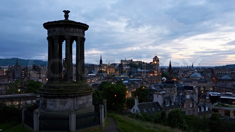 Timelapse of sunset over Edinburgh, ... | Stock Video | Colourbox